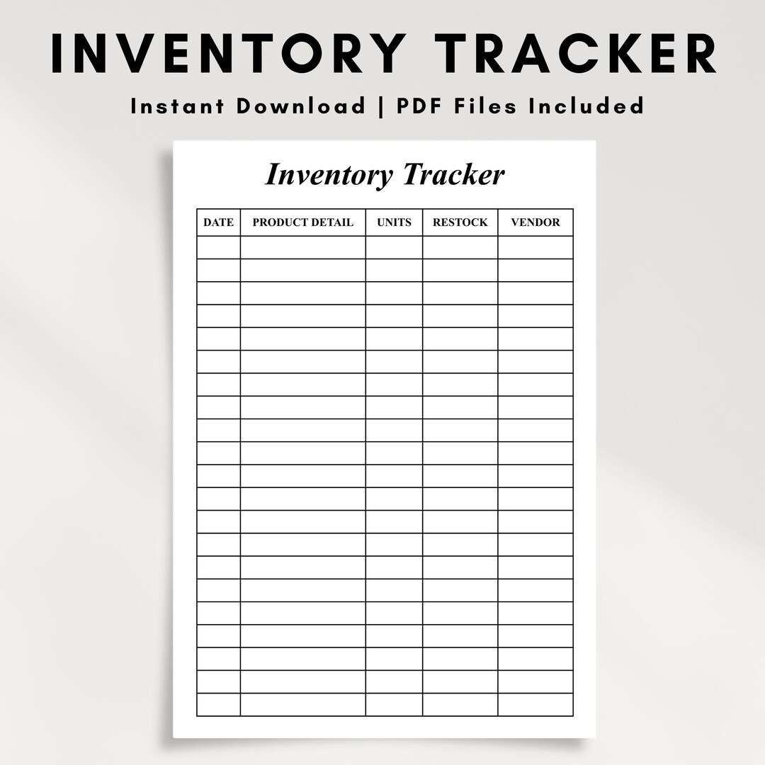 Inventory Tracker Printable, Small Business Inventory Log, Stock ...