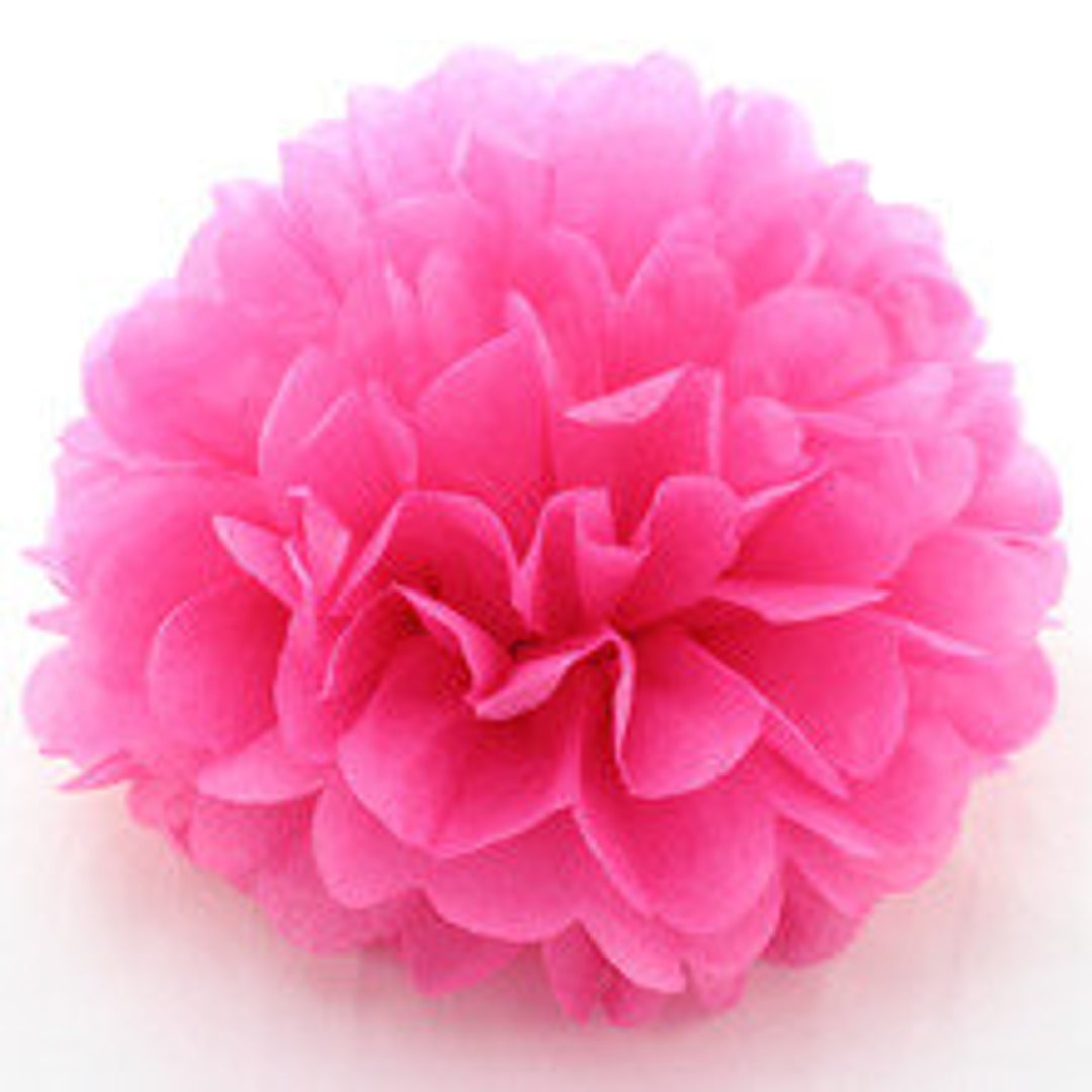 8" Pink Tissue Paper Pom Poms-small Paper Flower Pom- Wedding ...