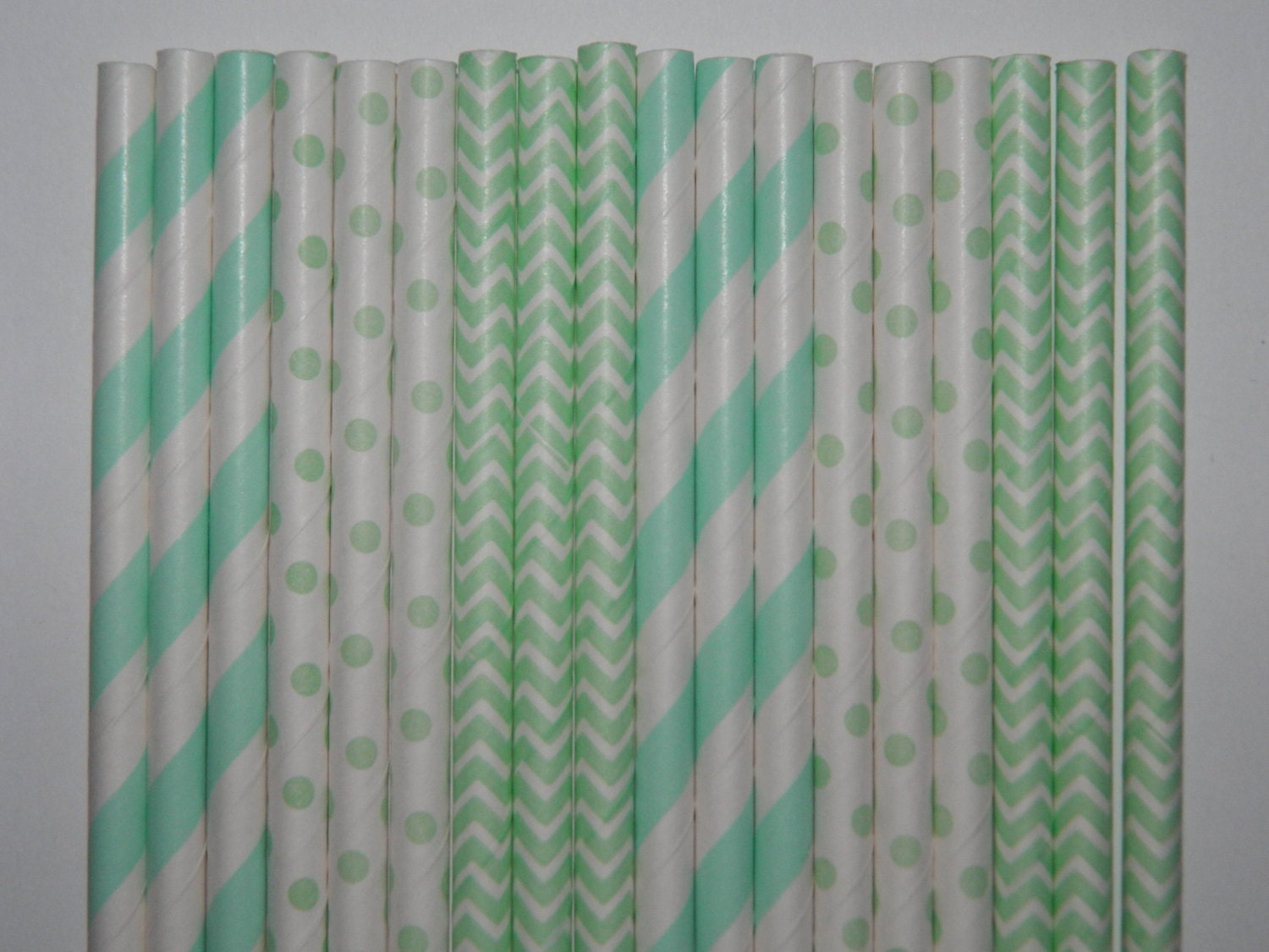 50 Mixed Mint Green Striped Chevron and Polka Dot Paper - Etsy