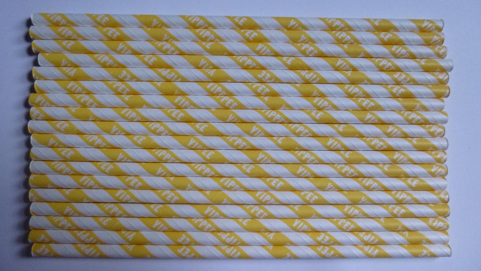 25 Yellow Yippee Paper Straws Yellow and White Striped - Etsy