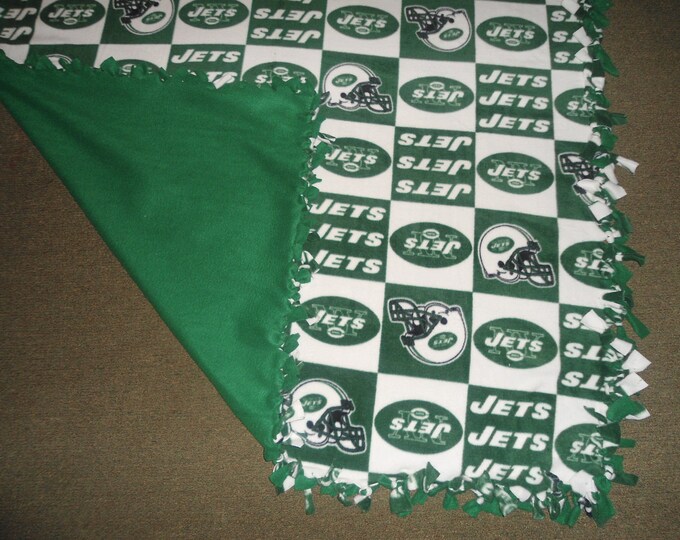 Large, Adult Size NY JETS Fleece No Sew Blanket With Green Back, 60 X ...