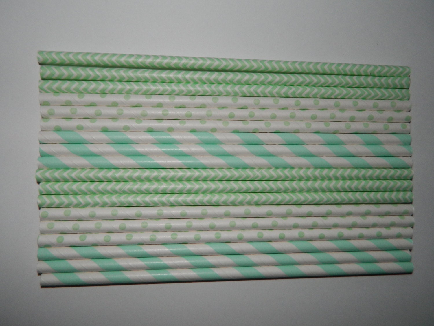 50 Mixed Mint Green Striped Chevron and Polka Dot Paper - Etsy
