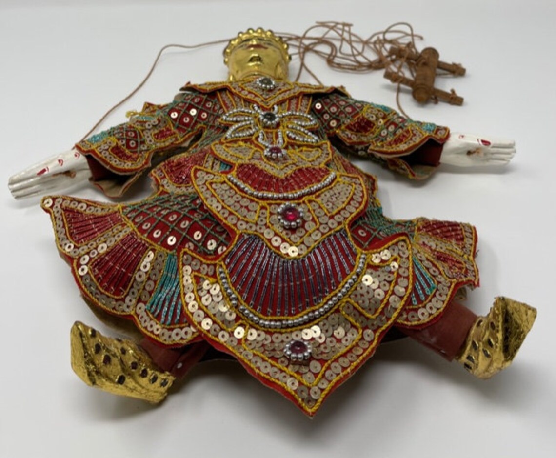 Vintage Puppet marionette Burmese string puppet Yoke the | Etsy