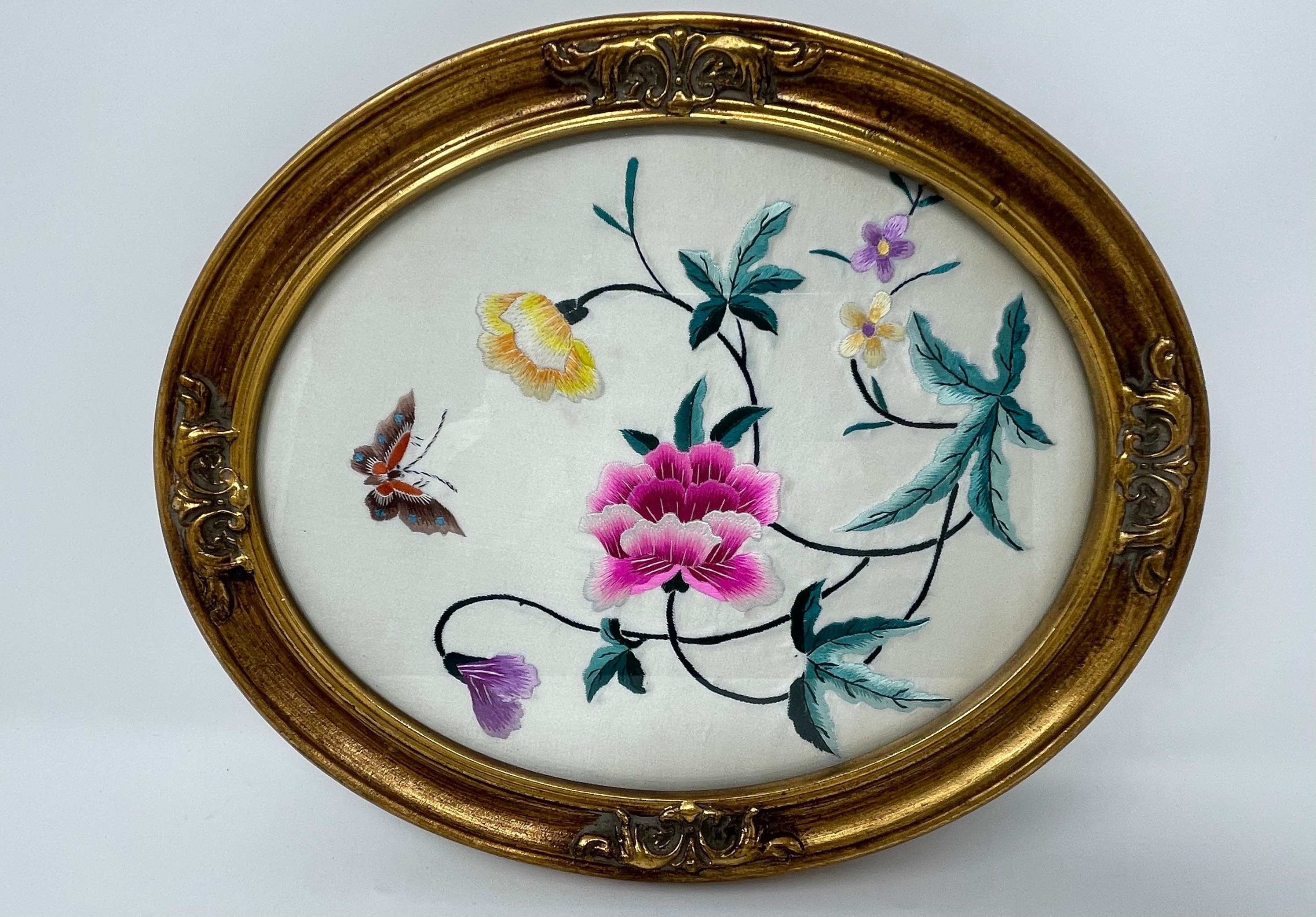Framed Silk Embroidery Art, Wall Art Collection, Asian Influenced Art ...