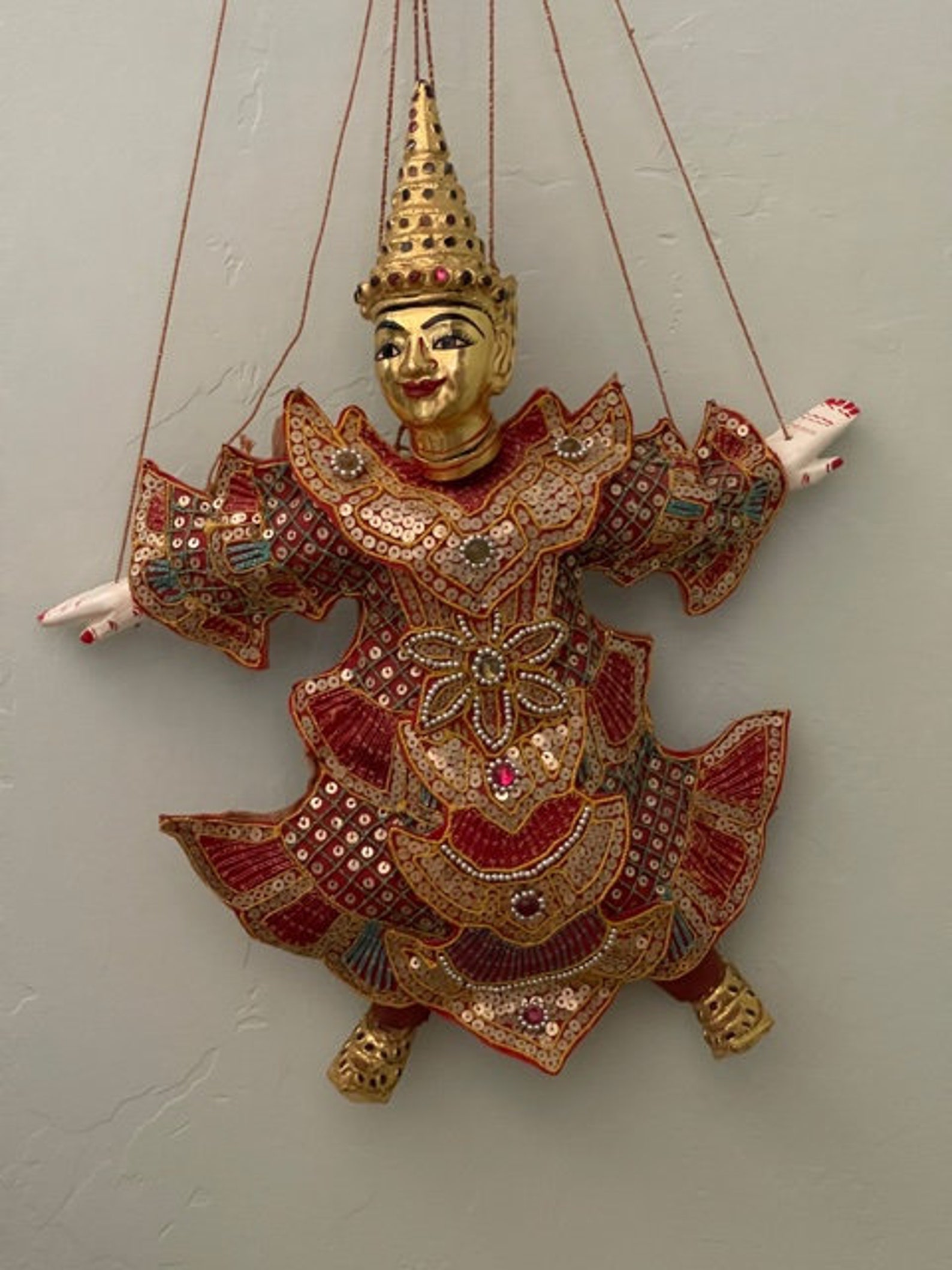 Vintage Puppet Marionette Burmese String Puppet Yoke the - Etsy