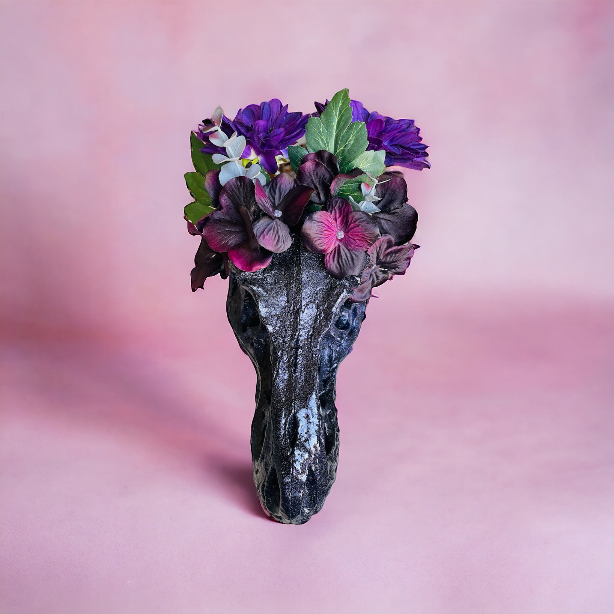 Dinosaur Floral Skulls T-rex Flower Decor Skull With Stand - Etsy