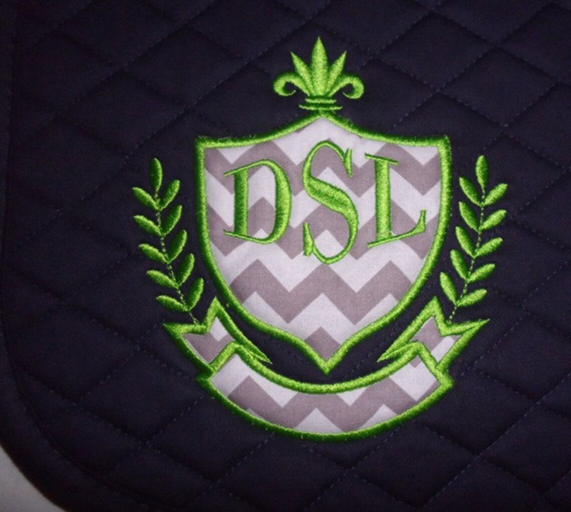 Custom Applique Monogrammed Crest Saddle Pad - Etsy
