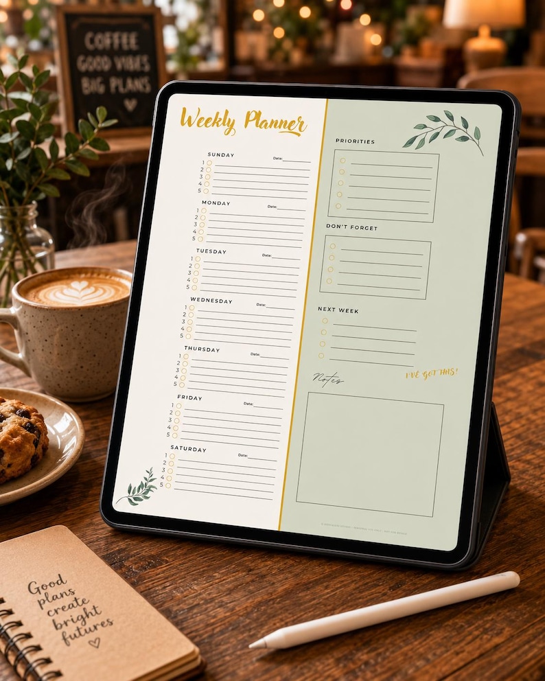 Weekly Planner PDF | Printable & Digital Planner | Minimalist Undated ...