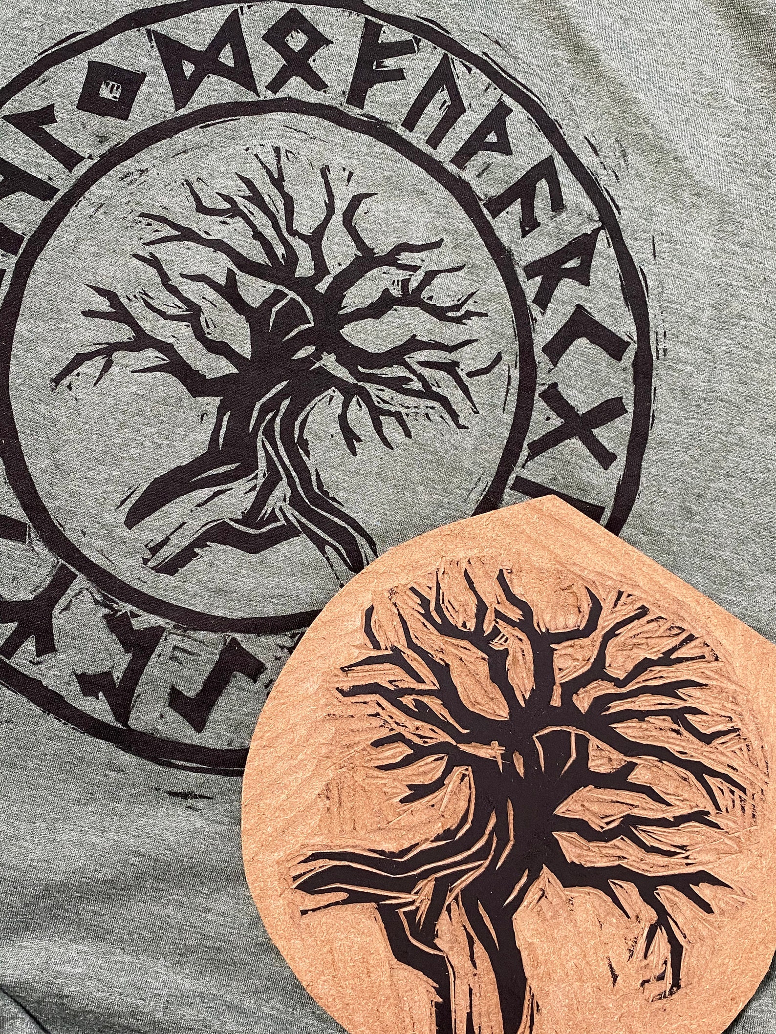 The World Tree, Elder Futhark Rune Circle, HAND PRINTED T-SHIRT - Etsy