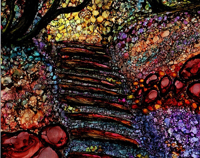 The Path Alcohol Ink Painting Matted and Ready to Frame - Etsy