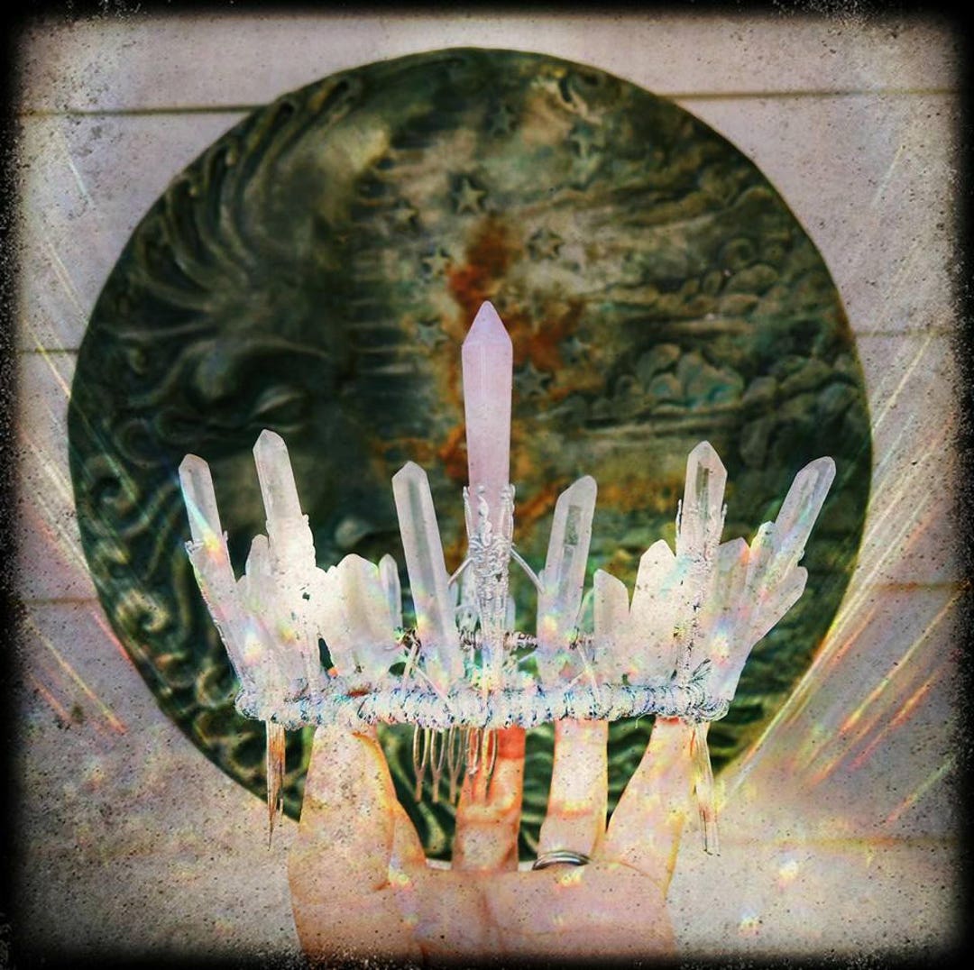 Moon Goddess Raw Quartz Crown, Bohemian Quartz Crown, Crystal Crown - Etsy
