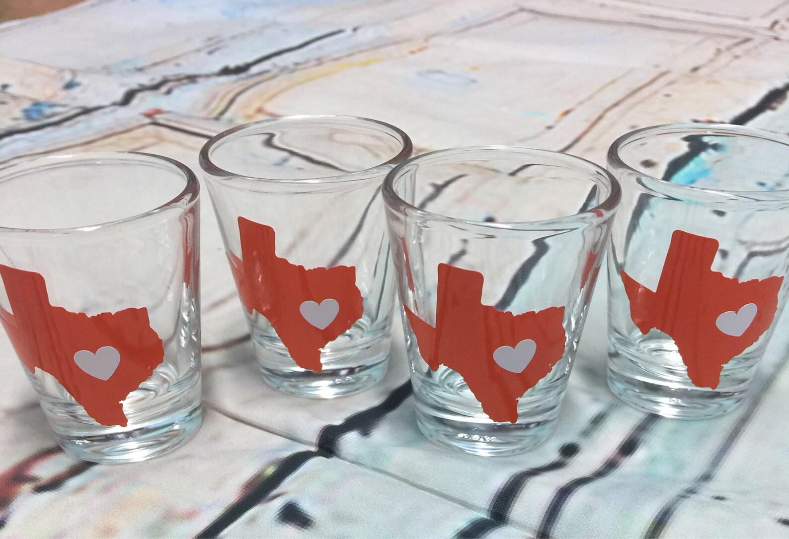 Texas State Shot Glass With Silhouette and Heart | Etsy