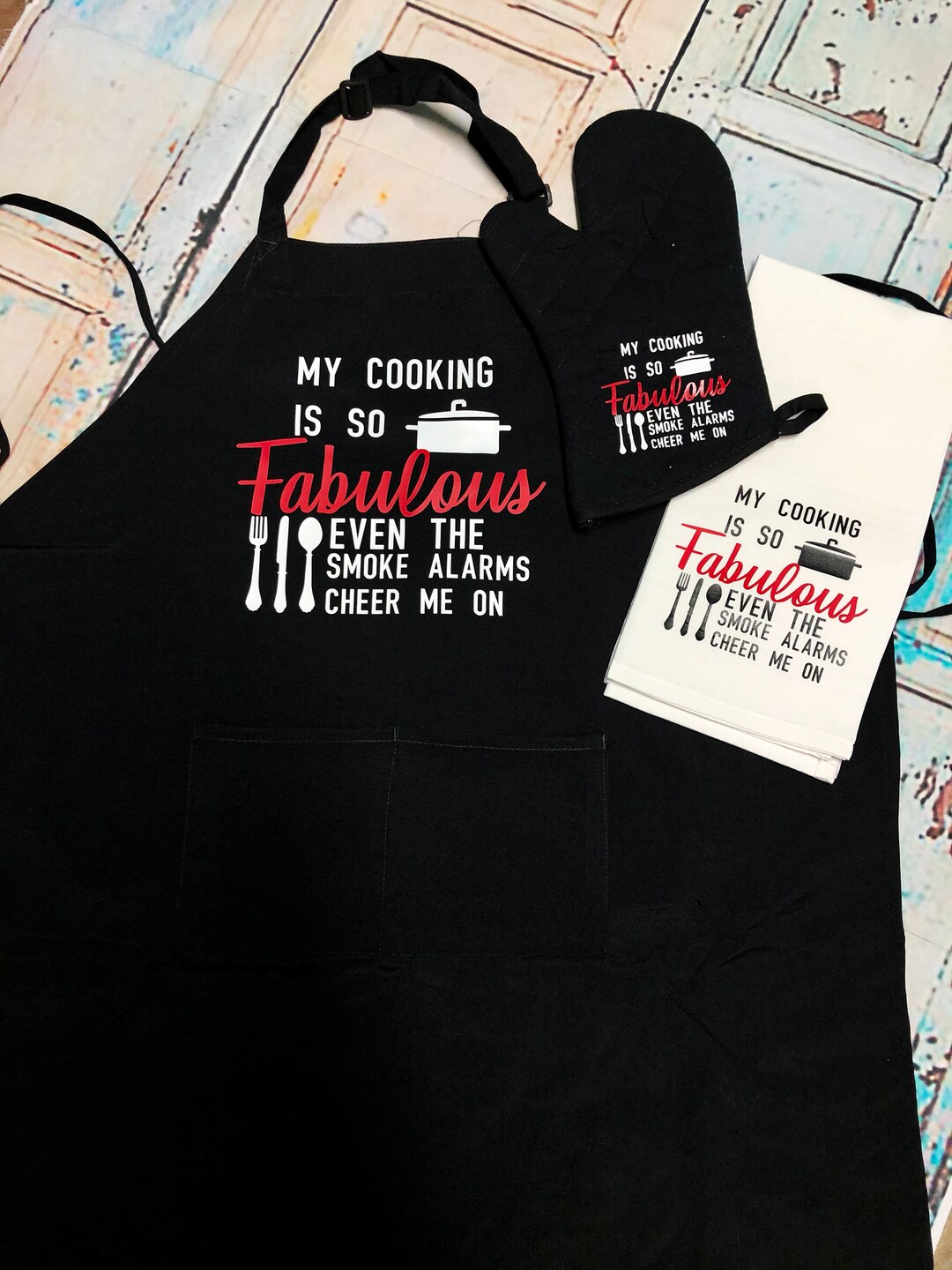 My Cooking is Fabulous Kitchen Apron Set - Etsy