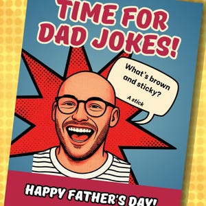 Funny Dad Jokes Father's Day Card, Comic Style (digital Download) - Etsy