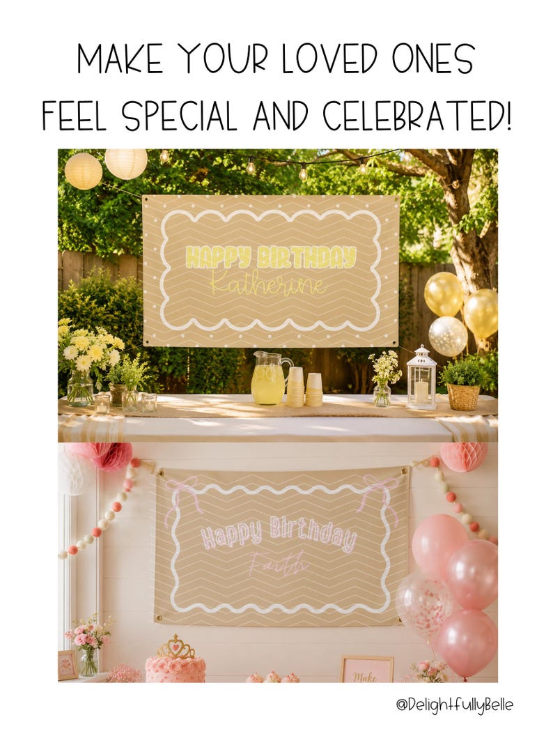 Editable Canva Template Personalized Birthday Party Banner - Etsy UK