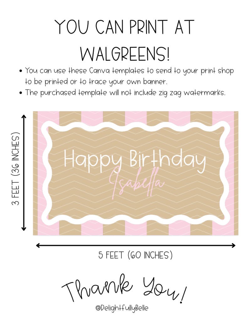 Editable Canva Template Personalized Birthday Party Banner - Etsy UK