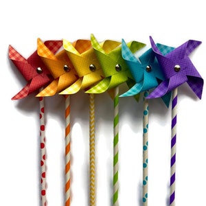 Paper Pinwheels / Rainbow Pinwheels / Non-spinning Paper Pinwheels ...