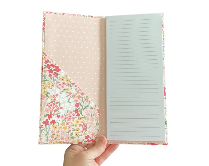 Floral Skinny Notepad | Refillable Notepad | Skinny Notebook | Notepad ...