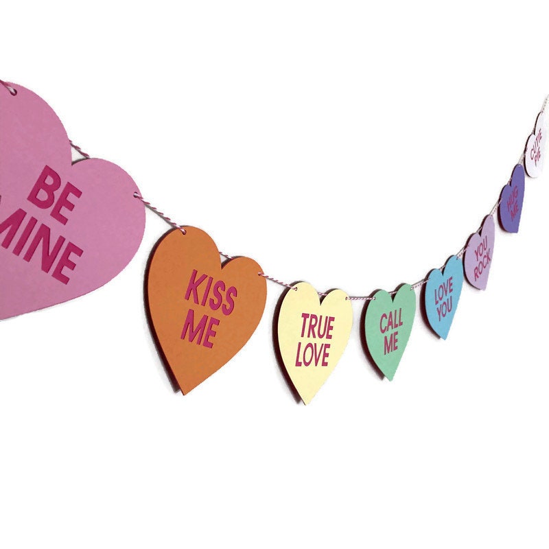 Conversation Heart Banner Valentine's Day Banner | Etsy
