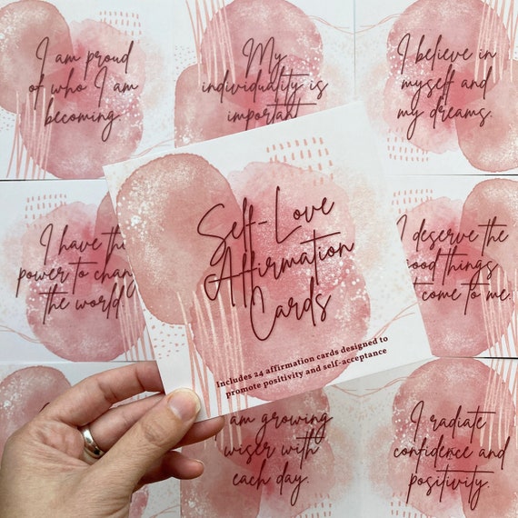 24 Self-love Affirmation Cards Inspirational Cards - Etsy