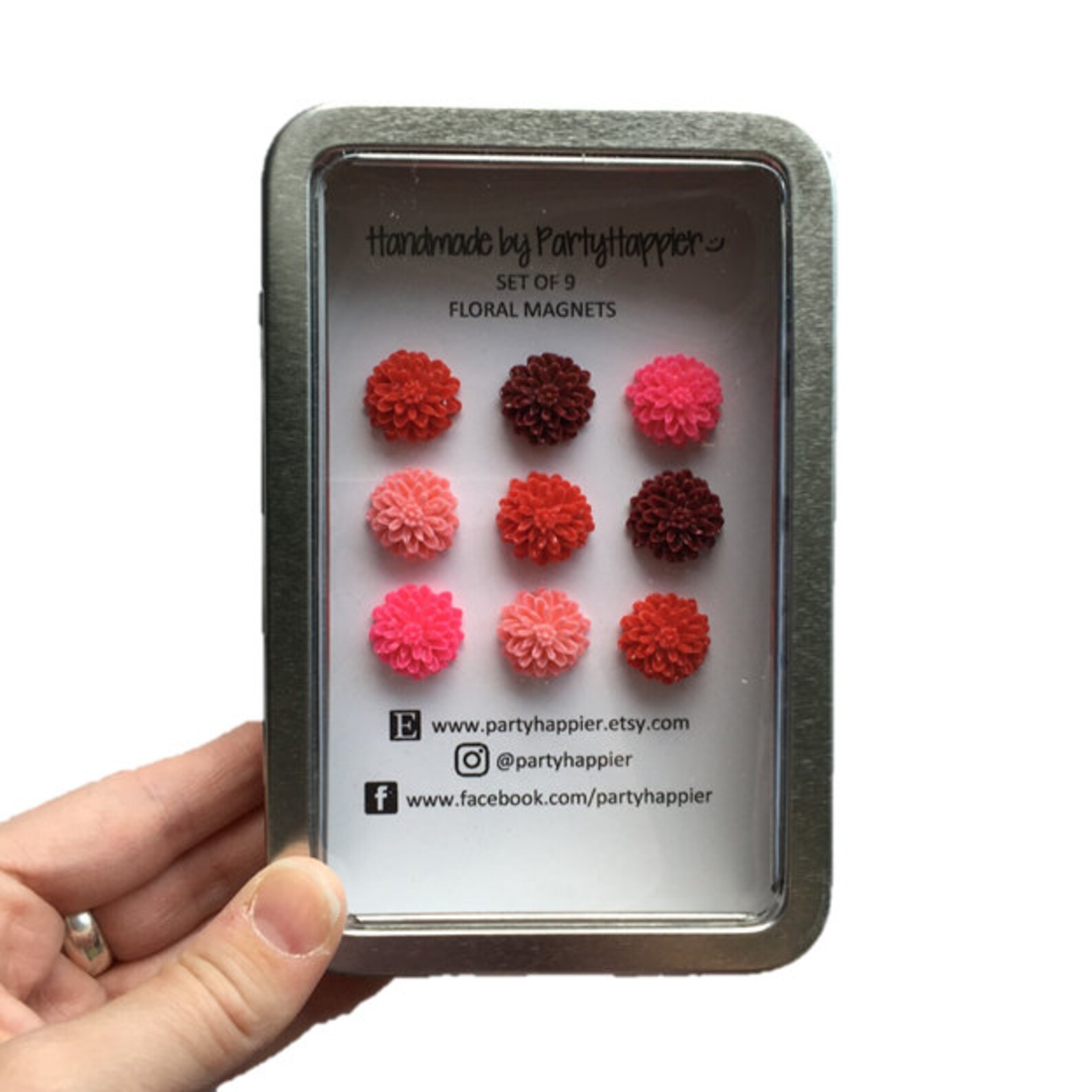 Floral Magnets Tin Flower Magnets Fridge Magnets - Etsy