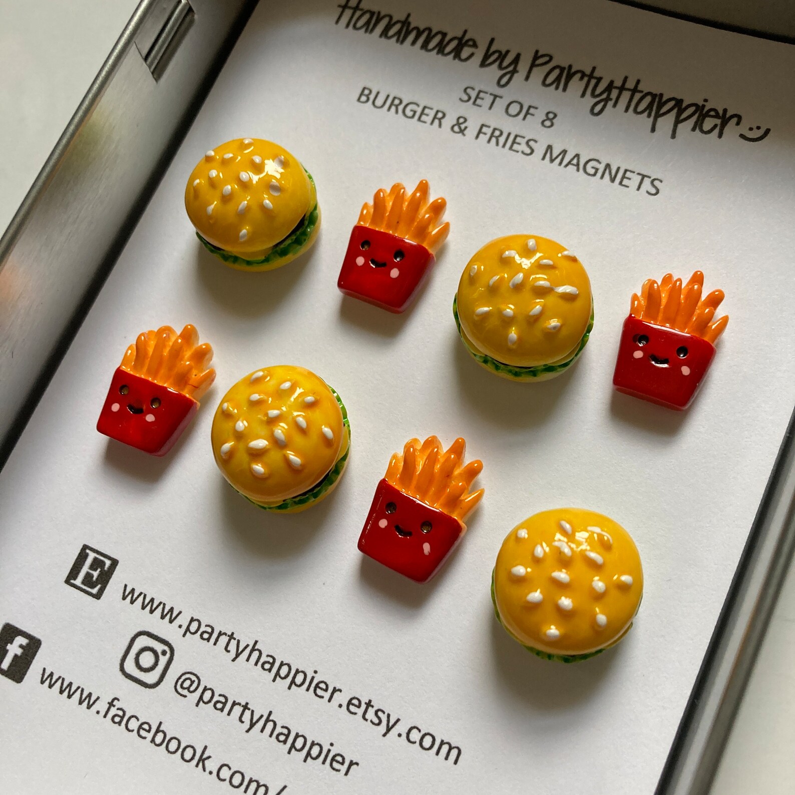 Burger & Fries Magnets Tin Fridge Magnets Kawaii Magnets - Etsy