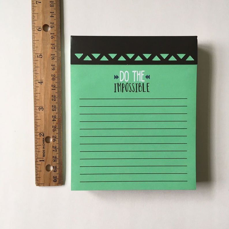 Do the Impossible Notepad // Green Notepad // Mini Notepad // - Etsy Do the Impossible Notepad // Green Notepad // Mini Notepad // - Etsy