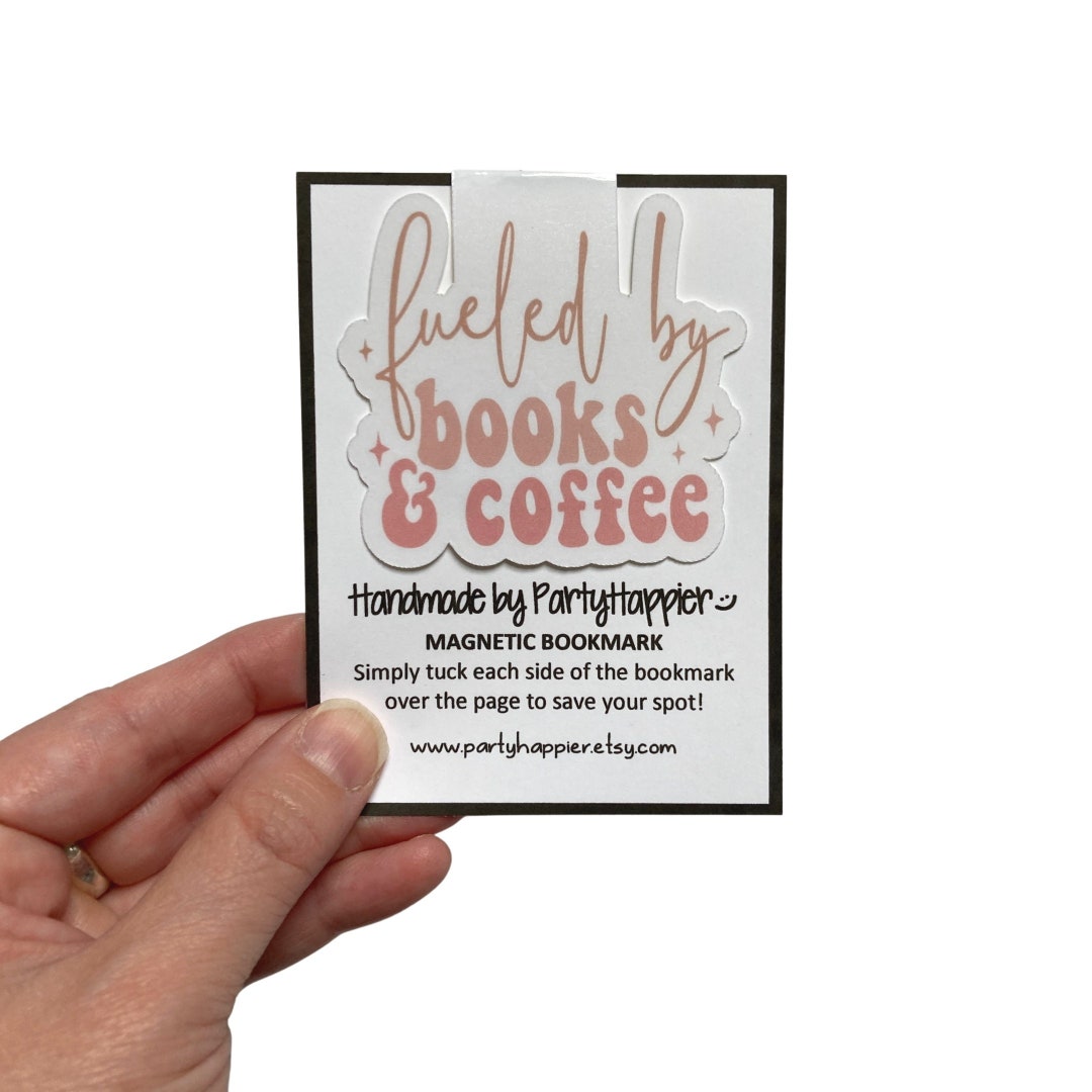 Magnetic Bookmark | Fueled by Books and Coffee Bookmark | Magnetic Page ...