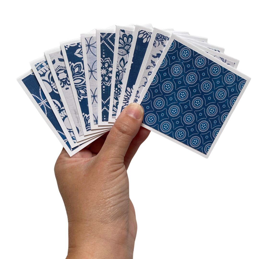 10 Mini Blue Note Cards | 3x3 Note Cards | Mini Note Cards | Mini ...