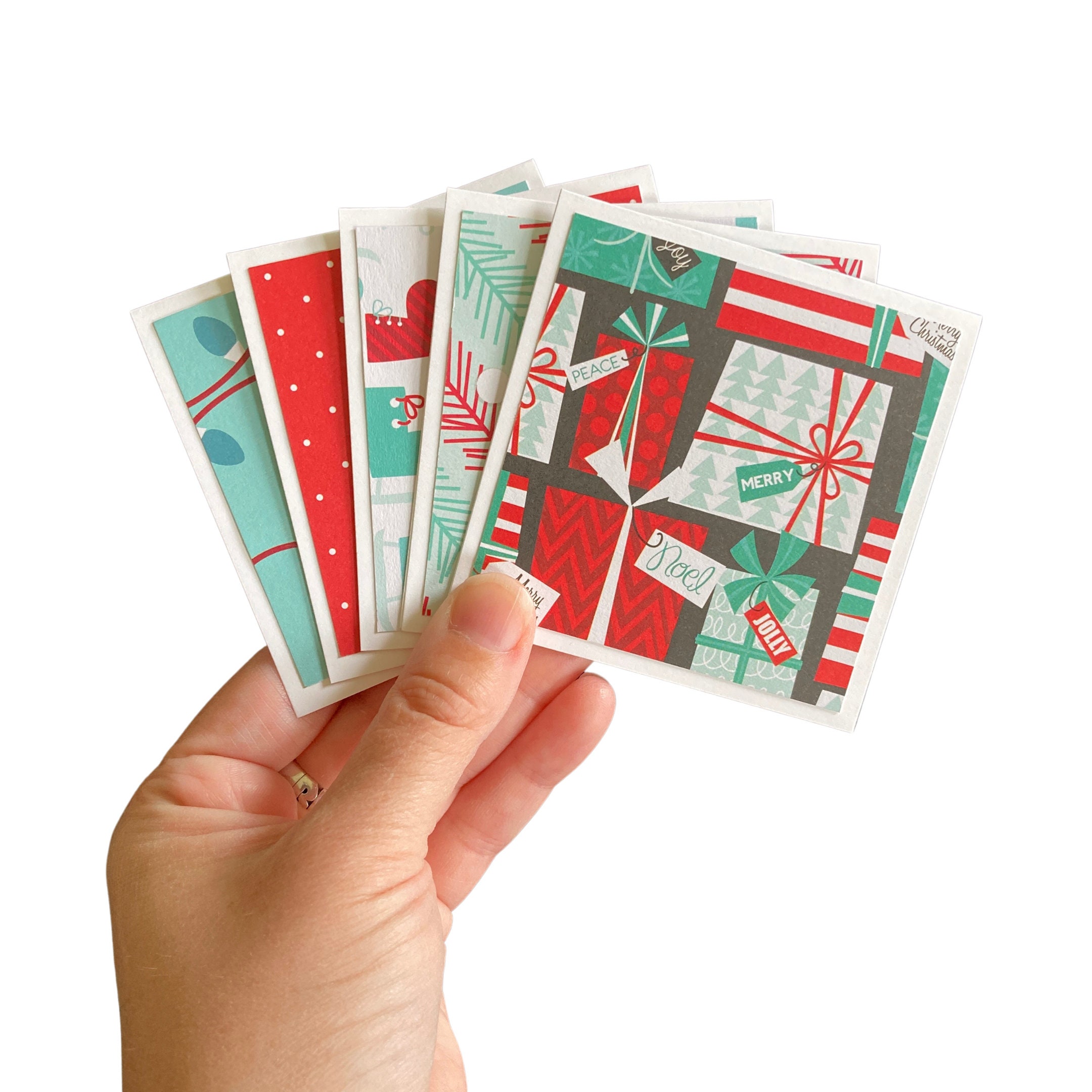 10 Mini Christmas Cards | 3x3 Mini Note Cards | Mini Notecard | Mini ...