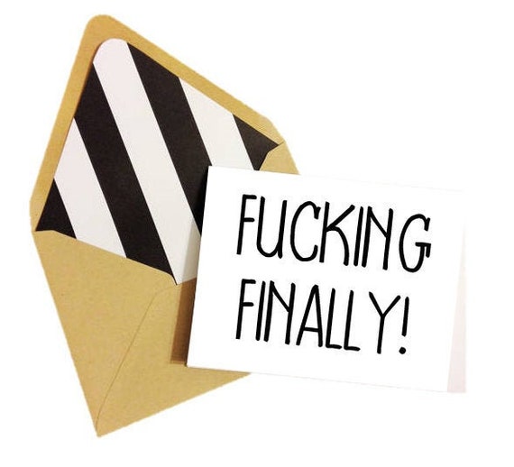 Fcking Finally Card / Funny Engagement Card / Funny Maternity | Etsy