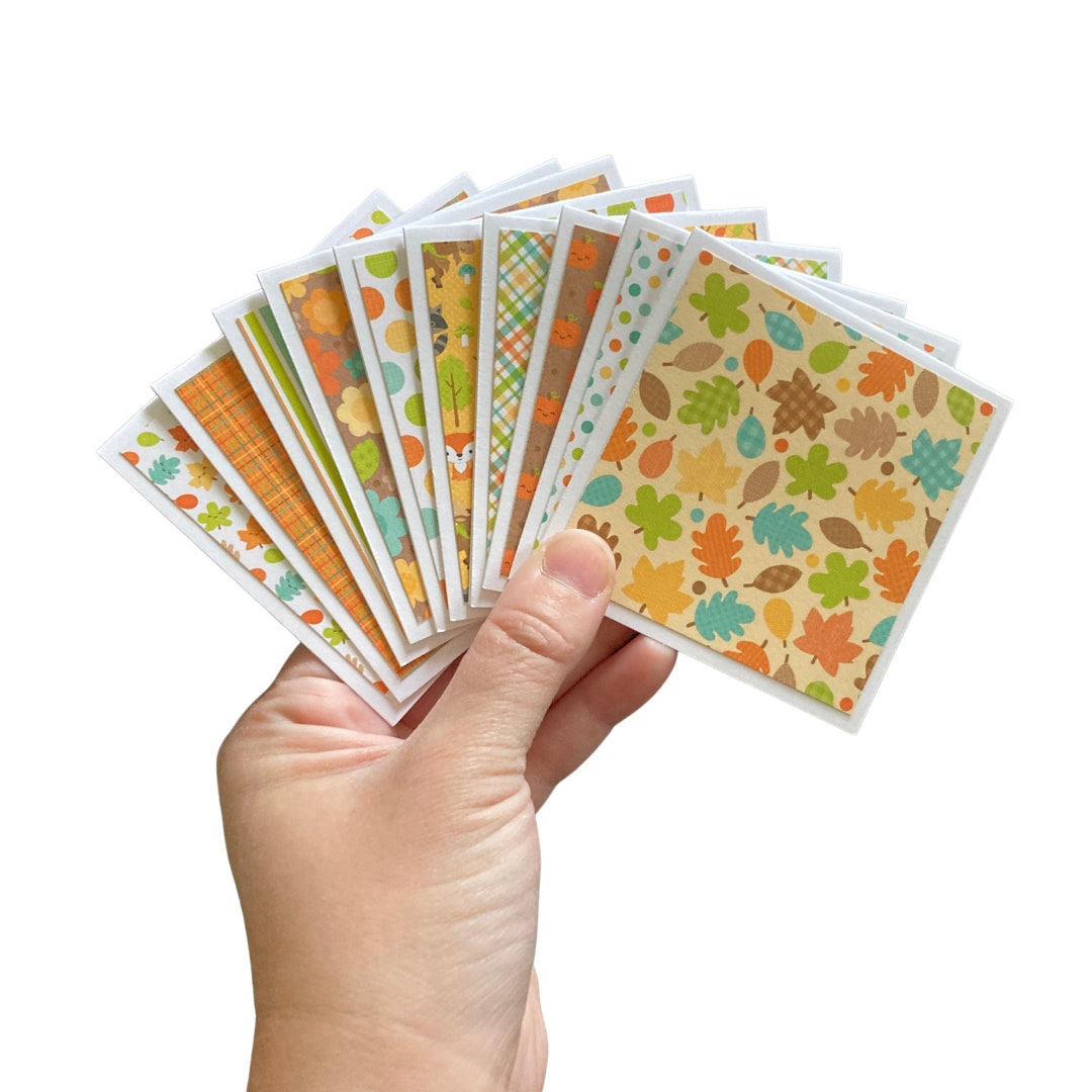 10 Mini Fall Cards | 3x3 Mini Note Cards | Mini Notecard | Mini Cards ...