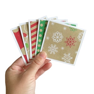 10 Mini Christmas Cards | 3x3 Mini Note Cards | Mini Notecard | Mini ...