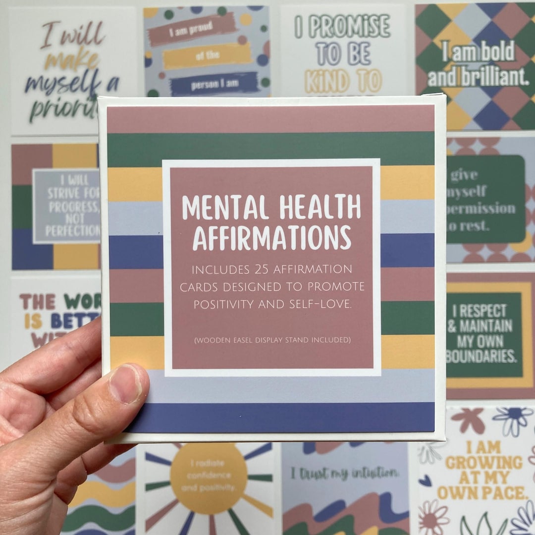 25 Mental Health Affirmations | Affirmation Cards With Stand ...