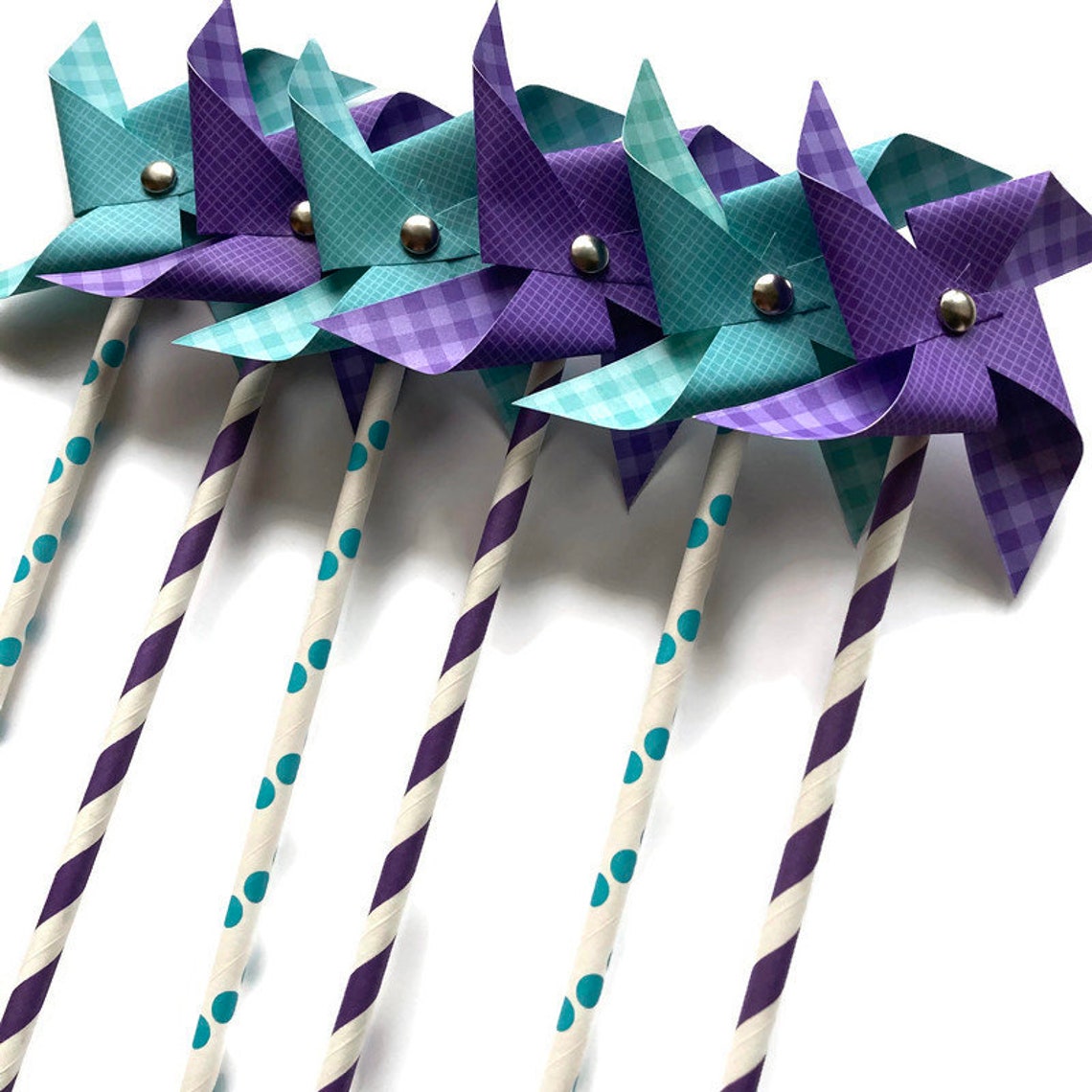 Paper Pinwheels / Blue & Purple Pinwheels / Non-spinning Paper - Etsy
