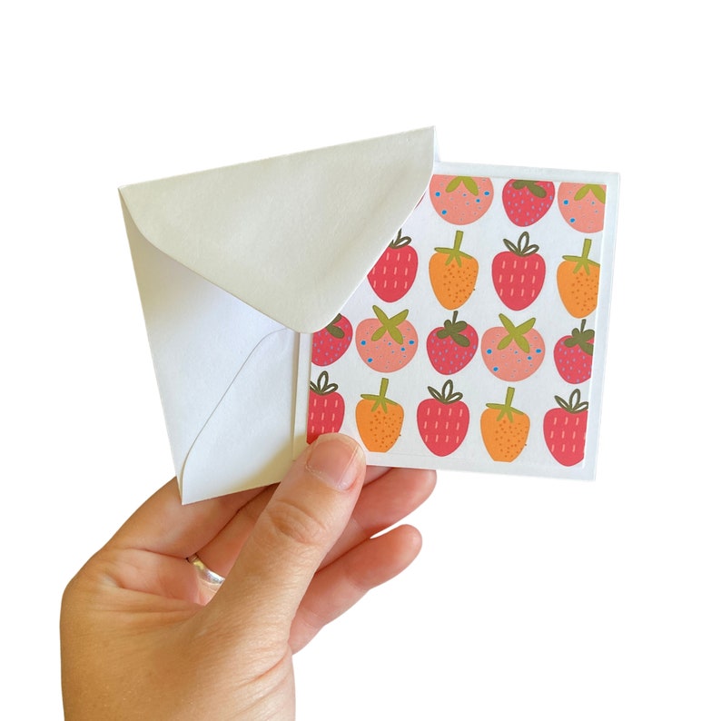 10 Mini Fruit Cards 3x3 Mini Note Cards Mini Notecard - Etsy