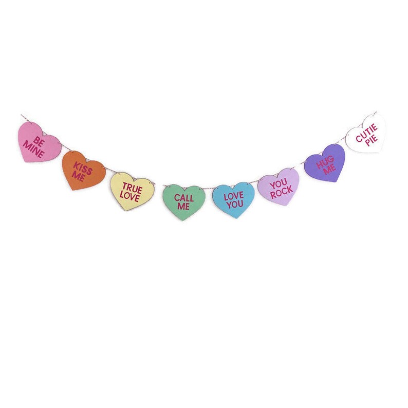 Conversation Heart Banner Valentine's Day Banner | Etsy