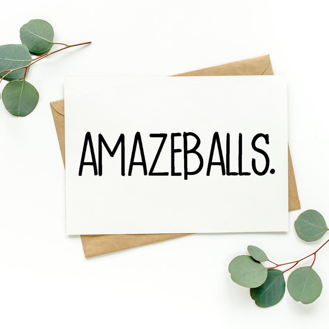 Amazeballs Card Congratulations Card You Did It Card Funny Card Blank Greeting Card Congrats ...