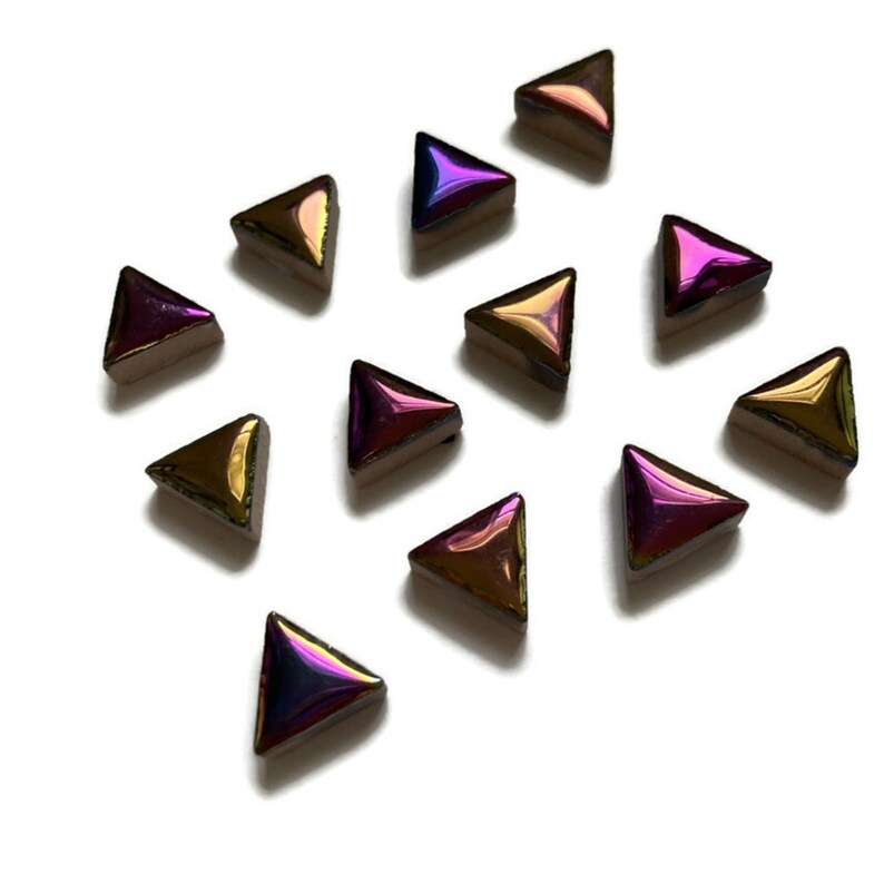 Iridescent Triangle Magnets + Tin | Purple & Gold Magnets | Iridescent ...