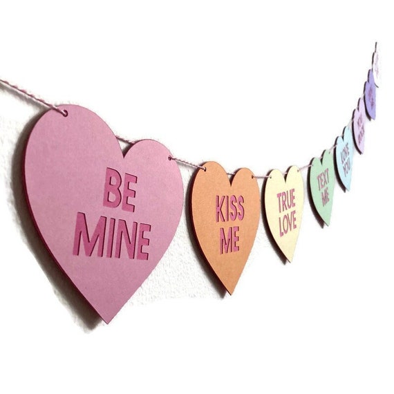 Conversation Heart Banner Valentine's Day Banner Heart - Etsy