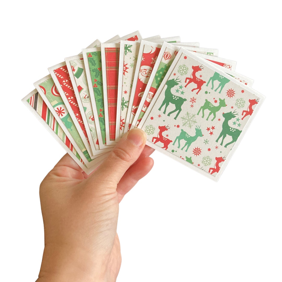 10 Mini Christmas Cards 3x3 Mini Note Cards Mini Notecard - Etsy