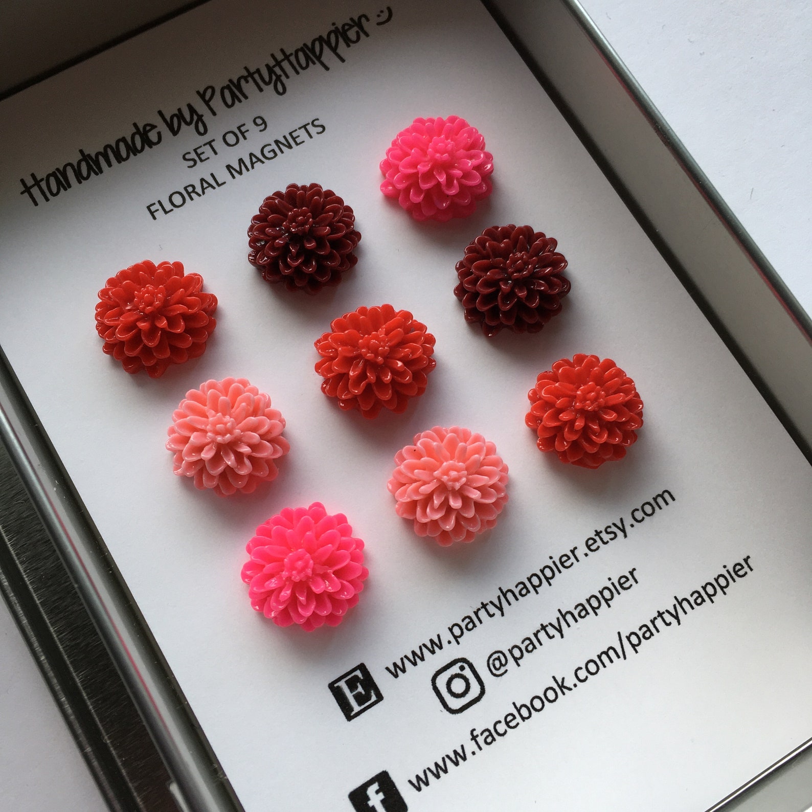 Floral Magnets Tin Flower Magnets Fridge Magnets - Etsy