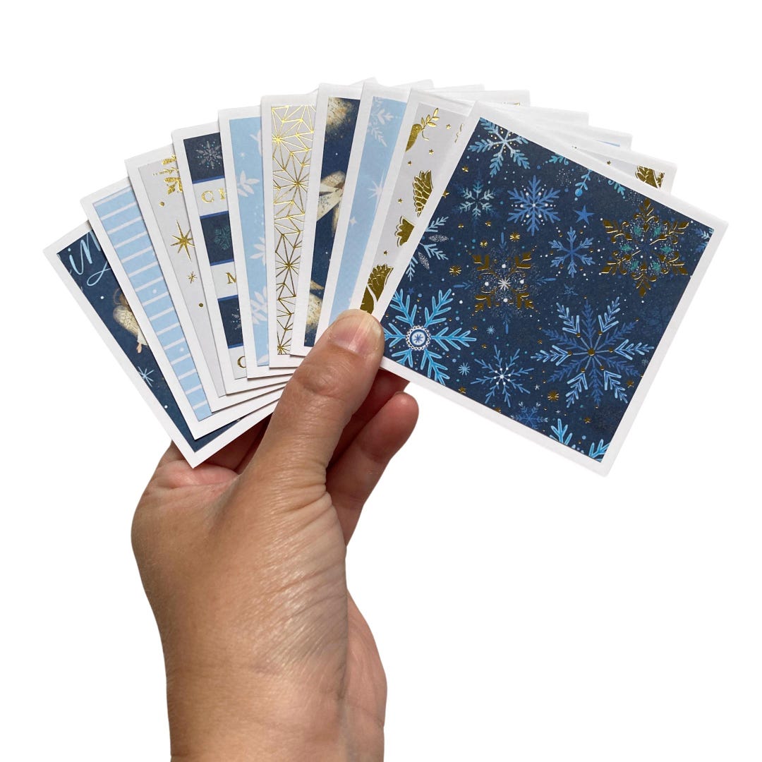 10 Mini Christmas Cards | 3x3 Mini Note Cards | Mini Notecard | Mini ...