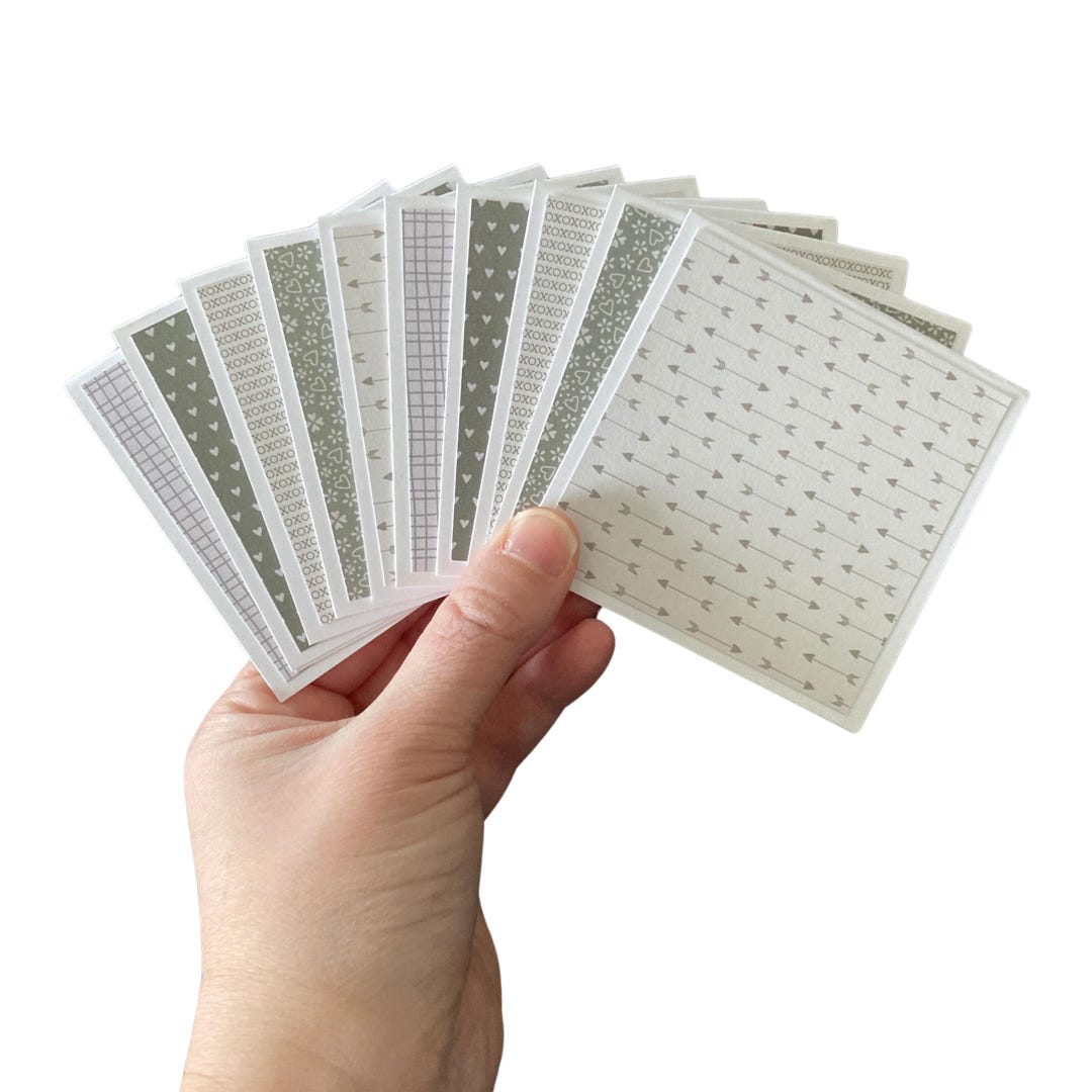 10 Mini Valentine Note Cards & Envelopes | 3x3 Note Cards | Masculine ...