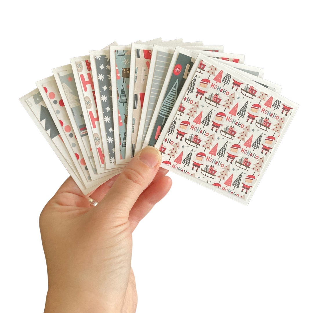 10 Mini Christmas Cards | 3x3 Mini Note Cards | Mini Notecard | Mini ...