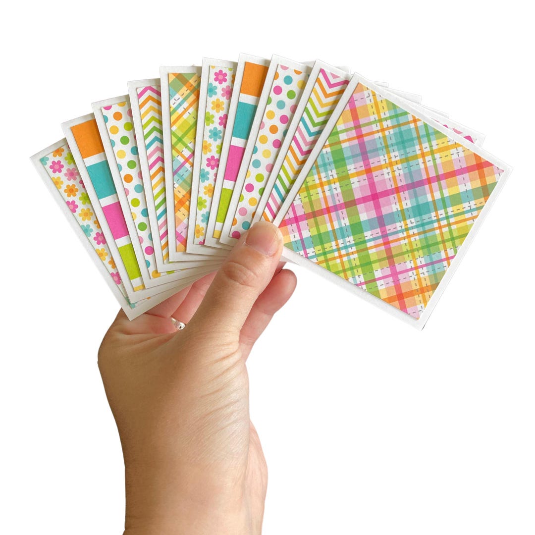 3x3 Mini Cards Mini Note Cards Mini Notecards Rainbow Note Cards Cards ...