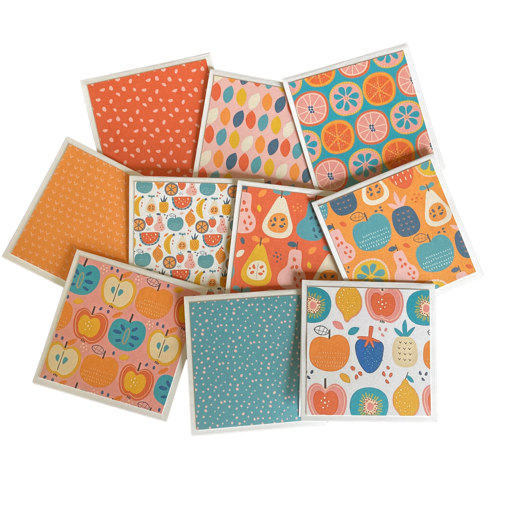 10 Mini Fruit Cards | 3x3 Mini Note Cards | Mini Notecard | Mini Cards ...