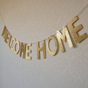 Glitter Welcome Home Banner // New Home Banner // Military Welcome ...