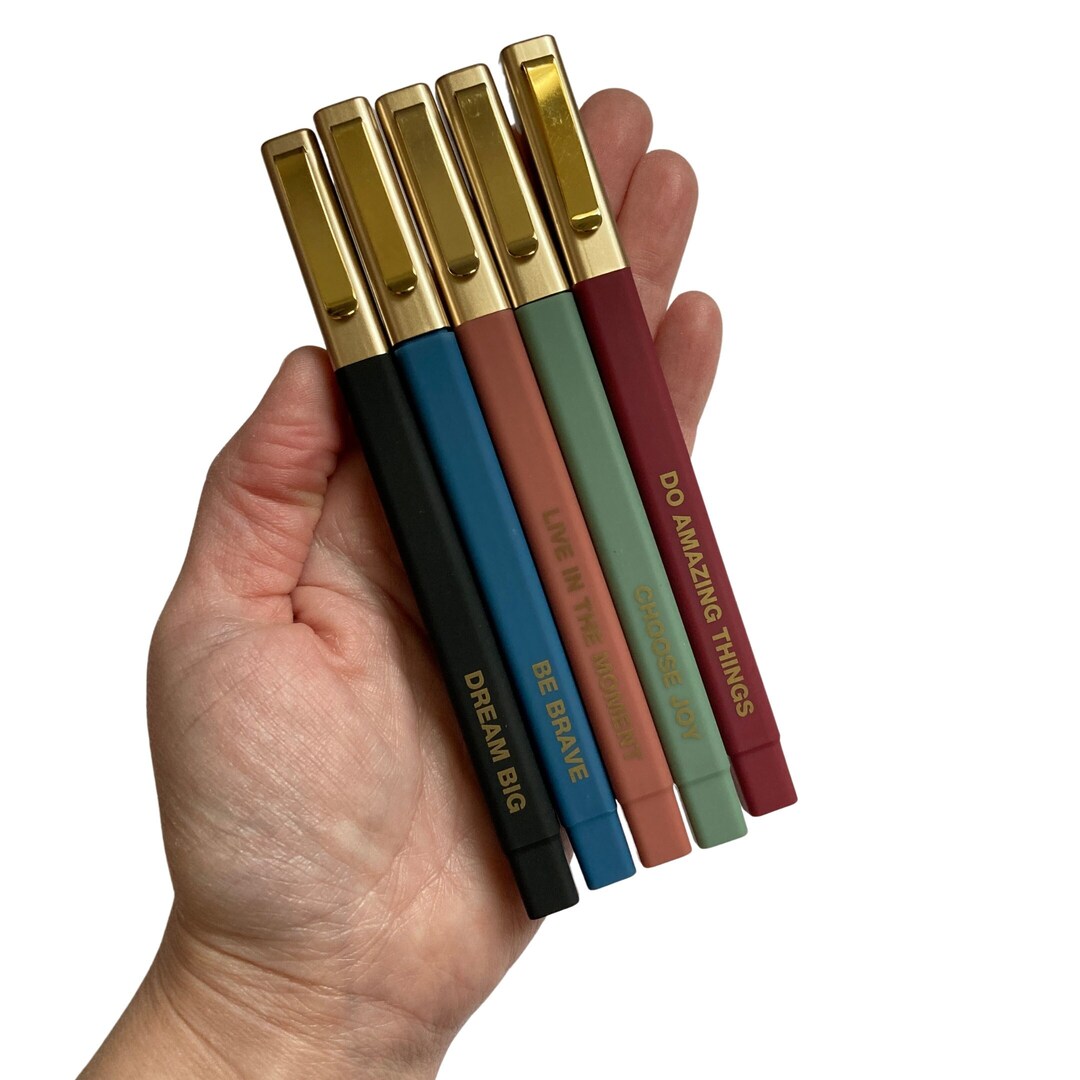 Set of 5 Inspirational Pens | Pretty Pens | Quote Pens | Planner Pens ...