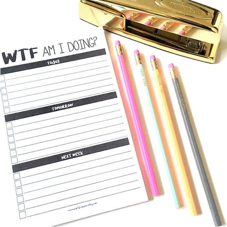 WTF Am I Doing Notepad To Do List To Do Memo Pad Etsy